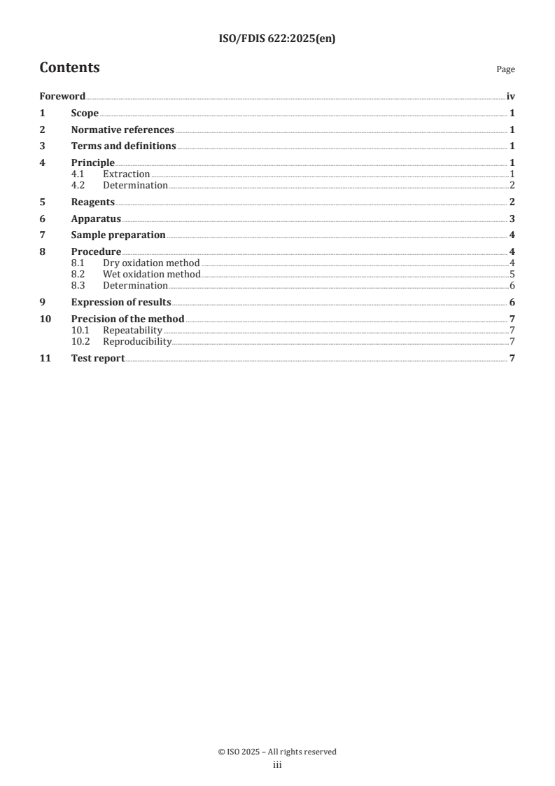 ISO/FDIS 622 - Coal and coke — Determination of phosphorus — Reduced molybdophosphate photometric
