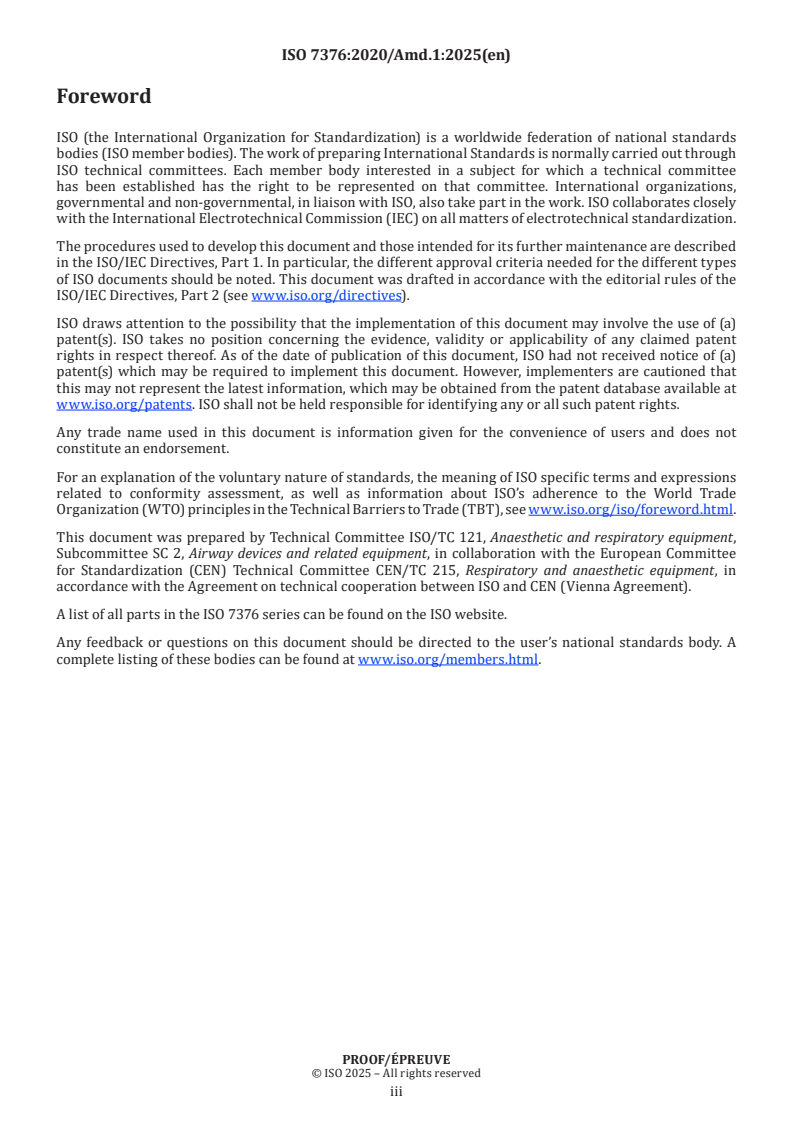 ISO 7376:2020/Amd 1 - Anaesthetic and respiratory equipment ...