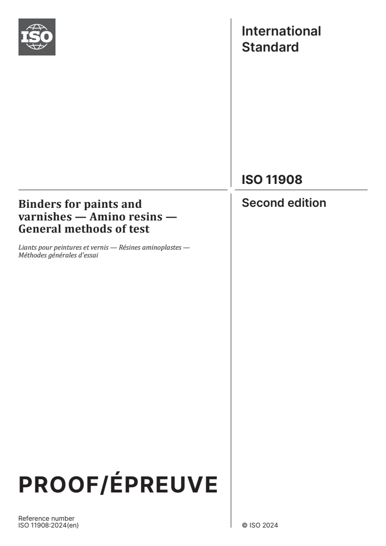 ISO 11908 - Binders for paints and varnishes — Amino resins — General ...