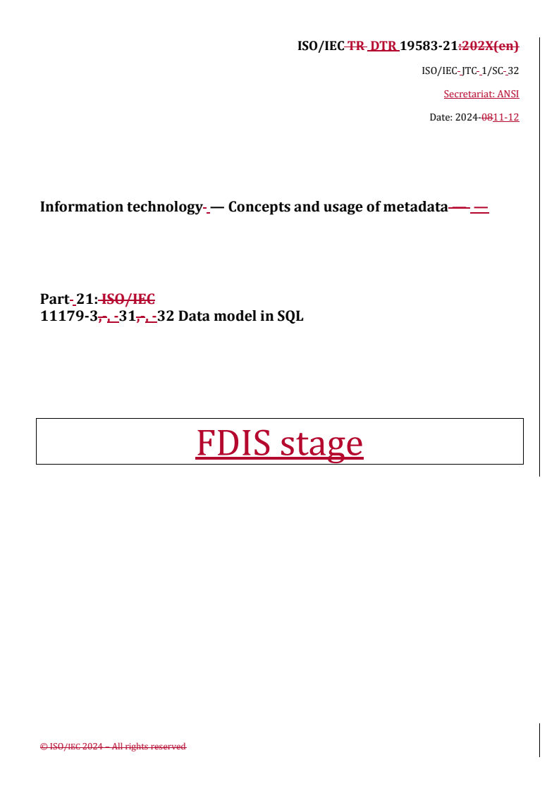 ISO/IEC TR 19583-21 - Information technology — Concepts and usage of metadata — Part 21: 11179-3,