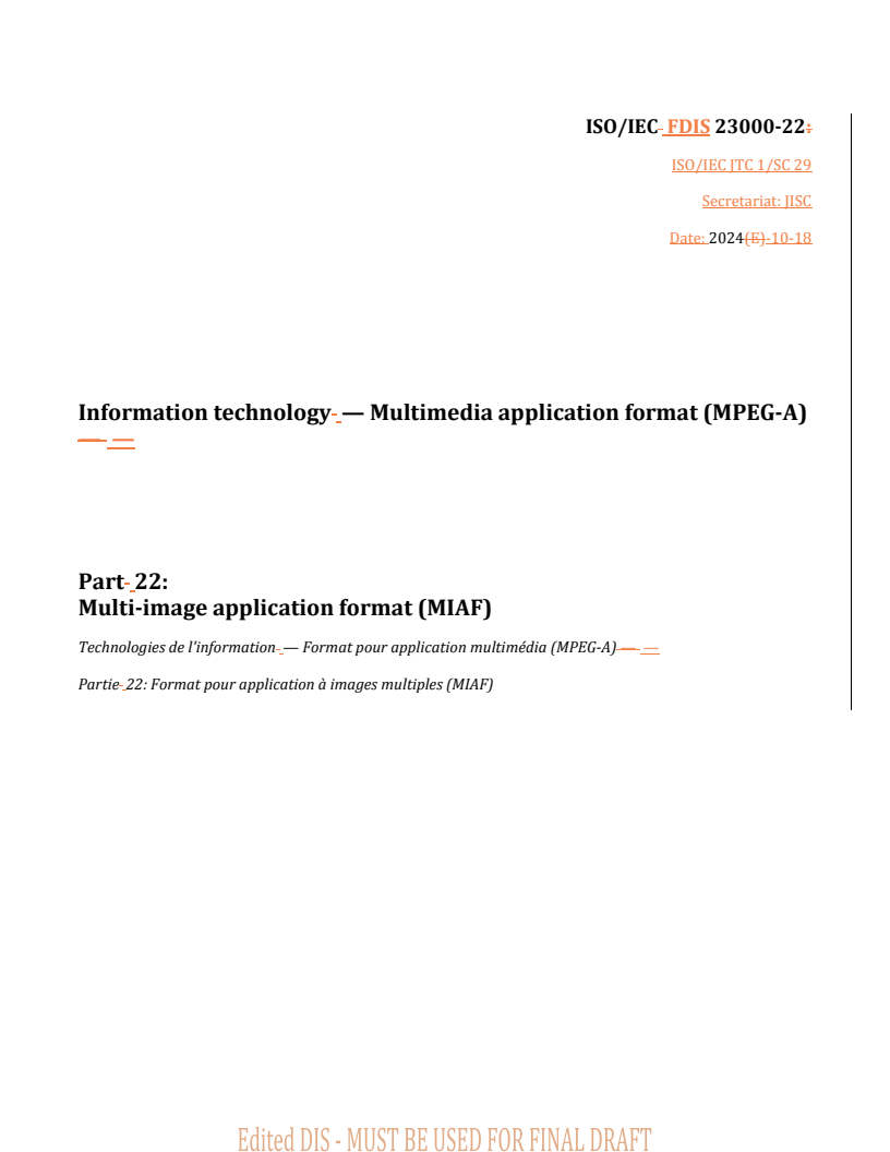ISO/IEC 23000-22 - Information technology — Multimedia application format (MPEG-A) — Part 22: