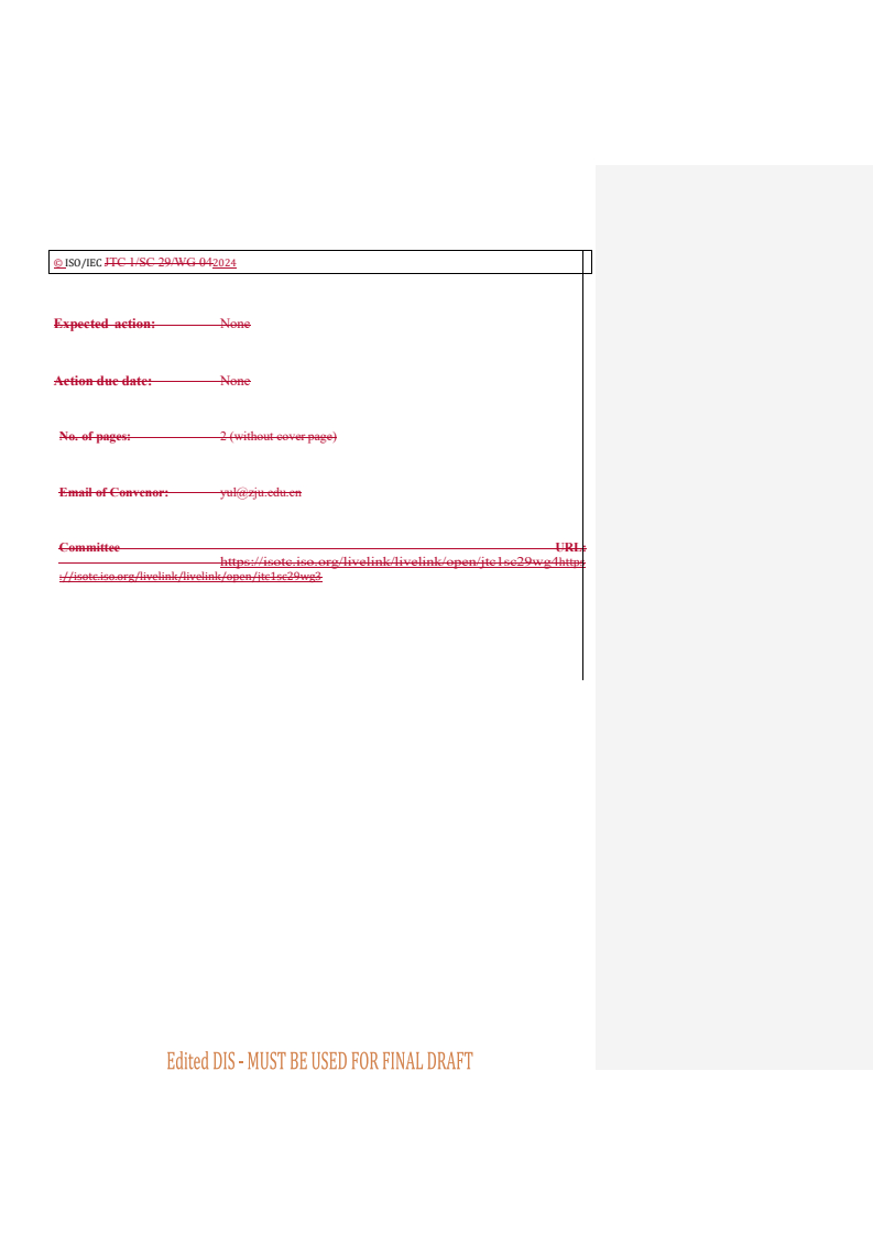 ISO/IEC 23094-3:2022/FDAmd 1 - Information technology — General video coding — Part 3: Conformance