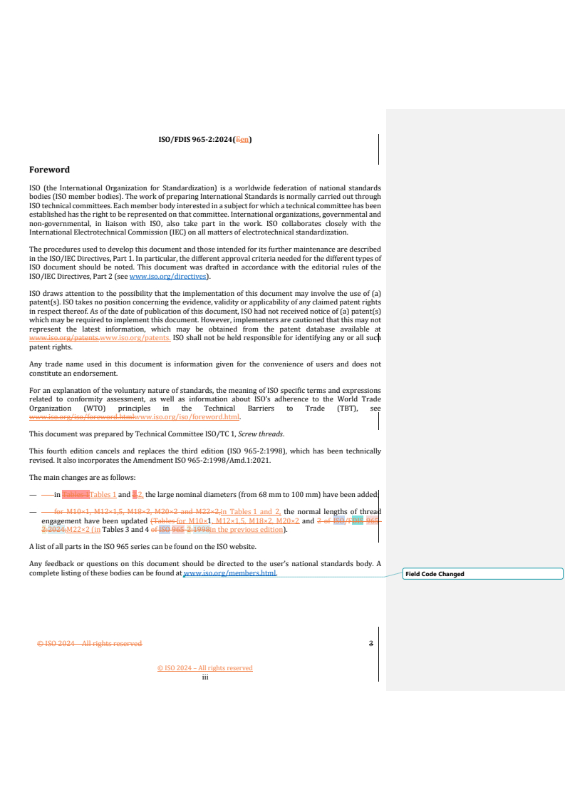 ISO 965-2 - ISO general purpose metric screw threads — Tolerances — Part 2: Limits of sizes for