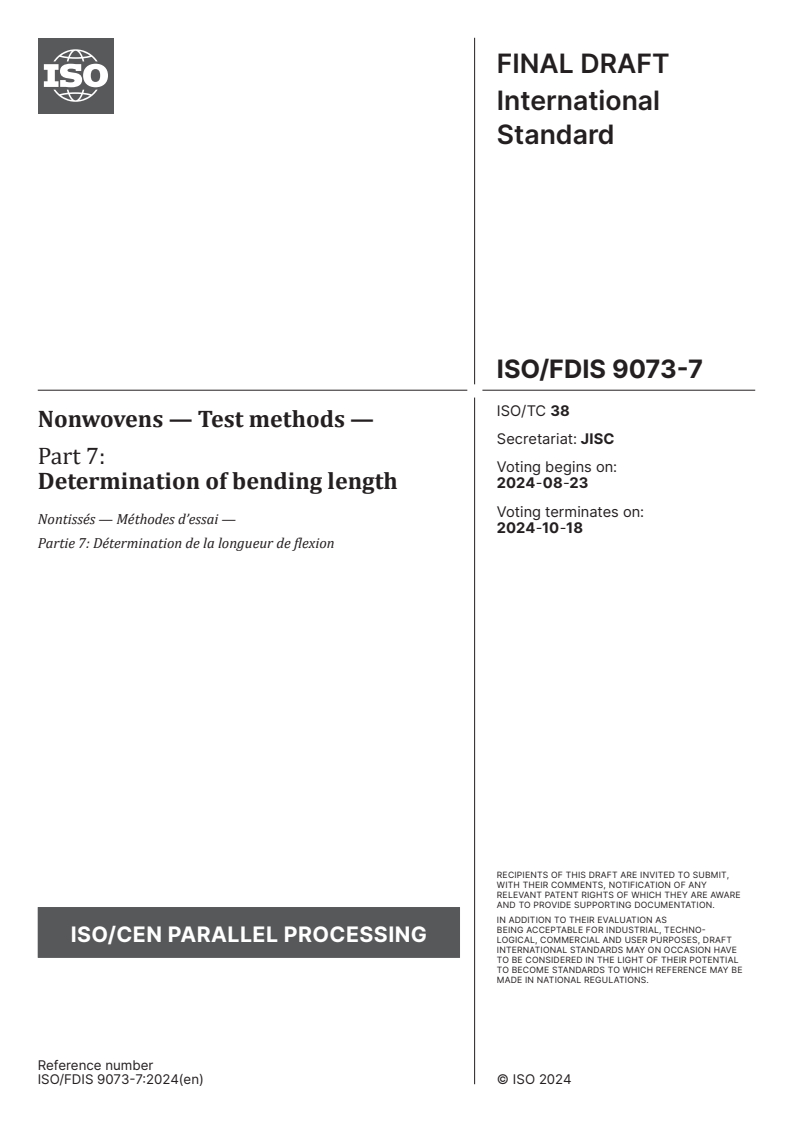 ISO 9073-7 - Nonwovens — Test methods — Part 7: Determination of ...