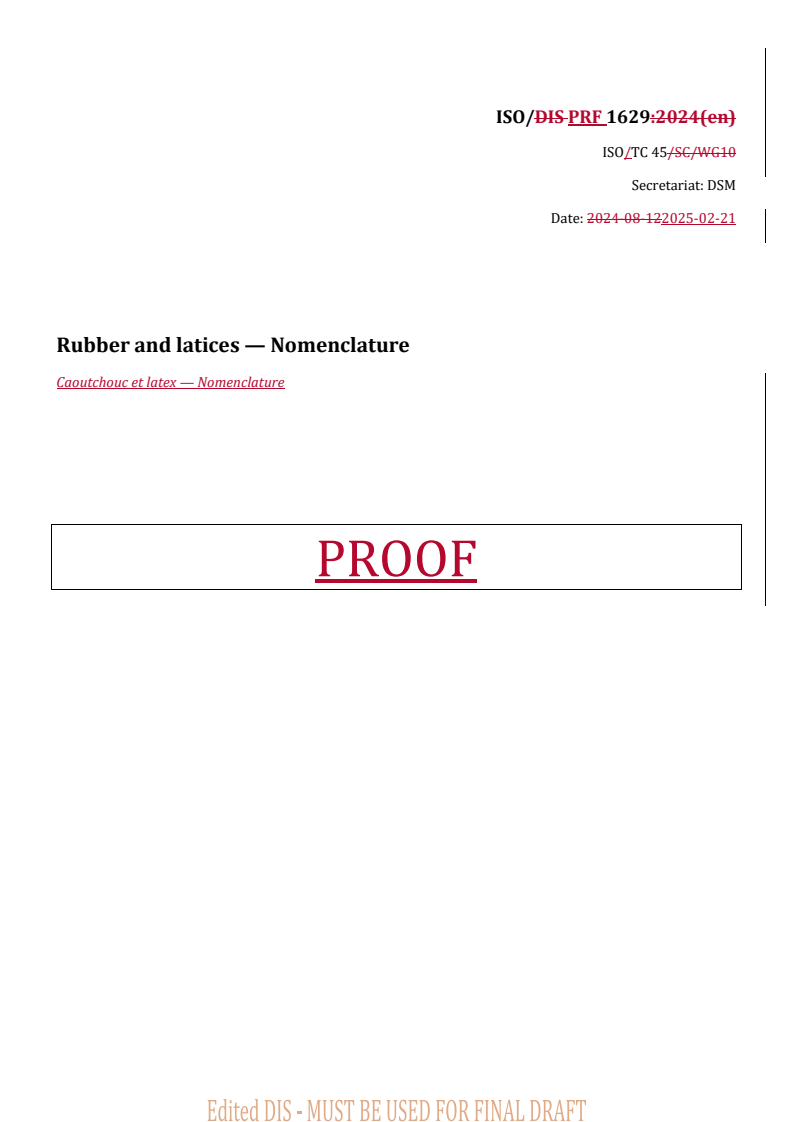 ISO 1629 - Rubber and latices — Nomenclature