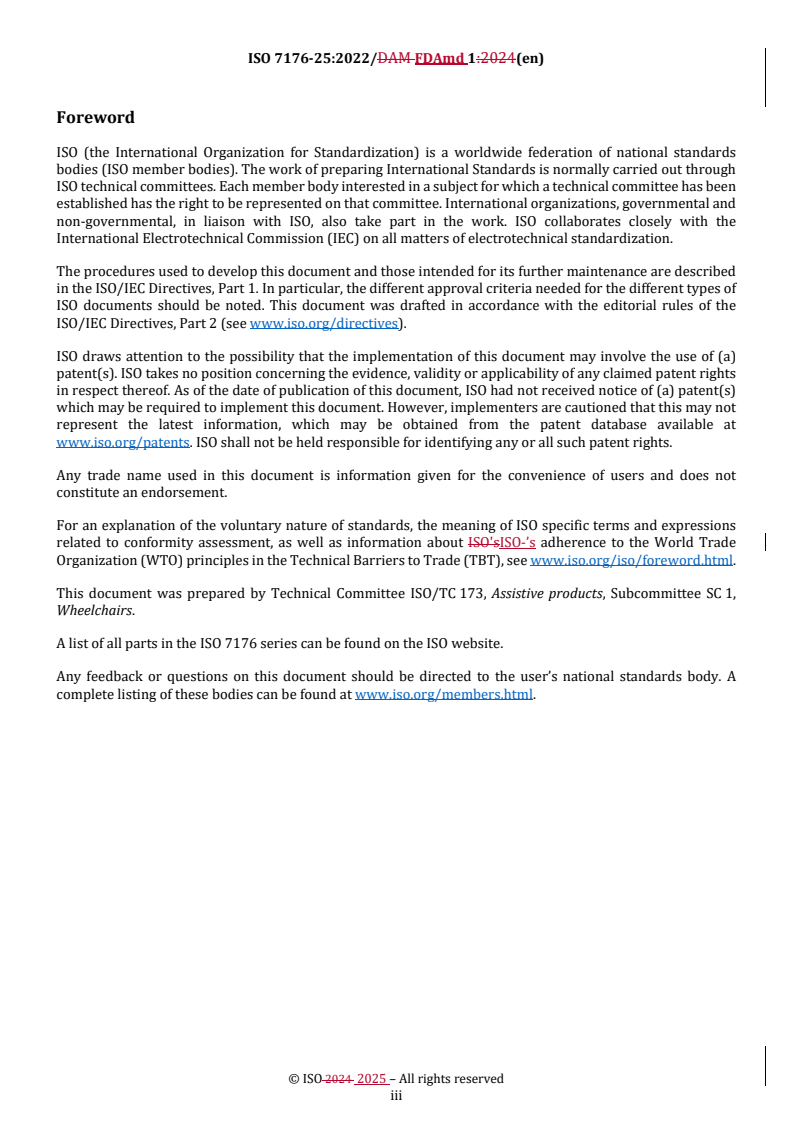 ISO 7176-25:2022/FDAmd 1 - Wheelchairs — Part 25: Lead-acid batteries and chargers for powered