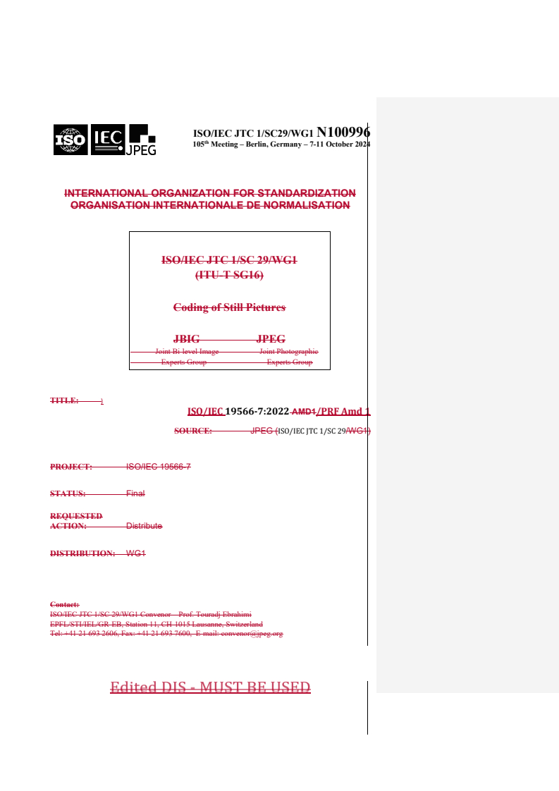 ISO/IEC 19566-7:2022/Amd 1 - Information technologies — JPEG systems — Part 7: JPEG linked media