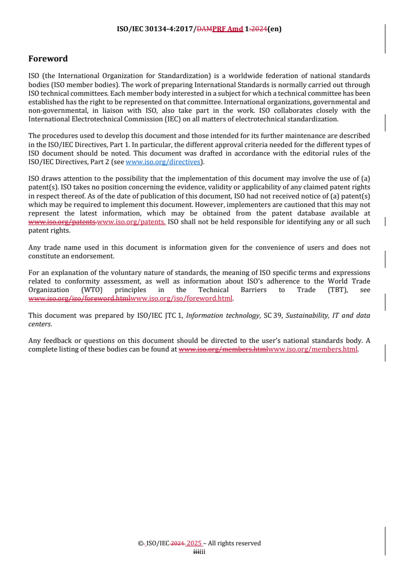 ISO/IEC 30134-4:2017/PRF Amd 1 - Information technology — Data centres — Key performance indicators