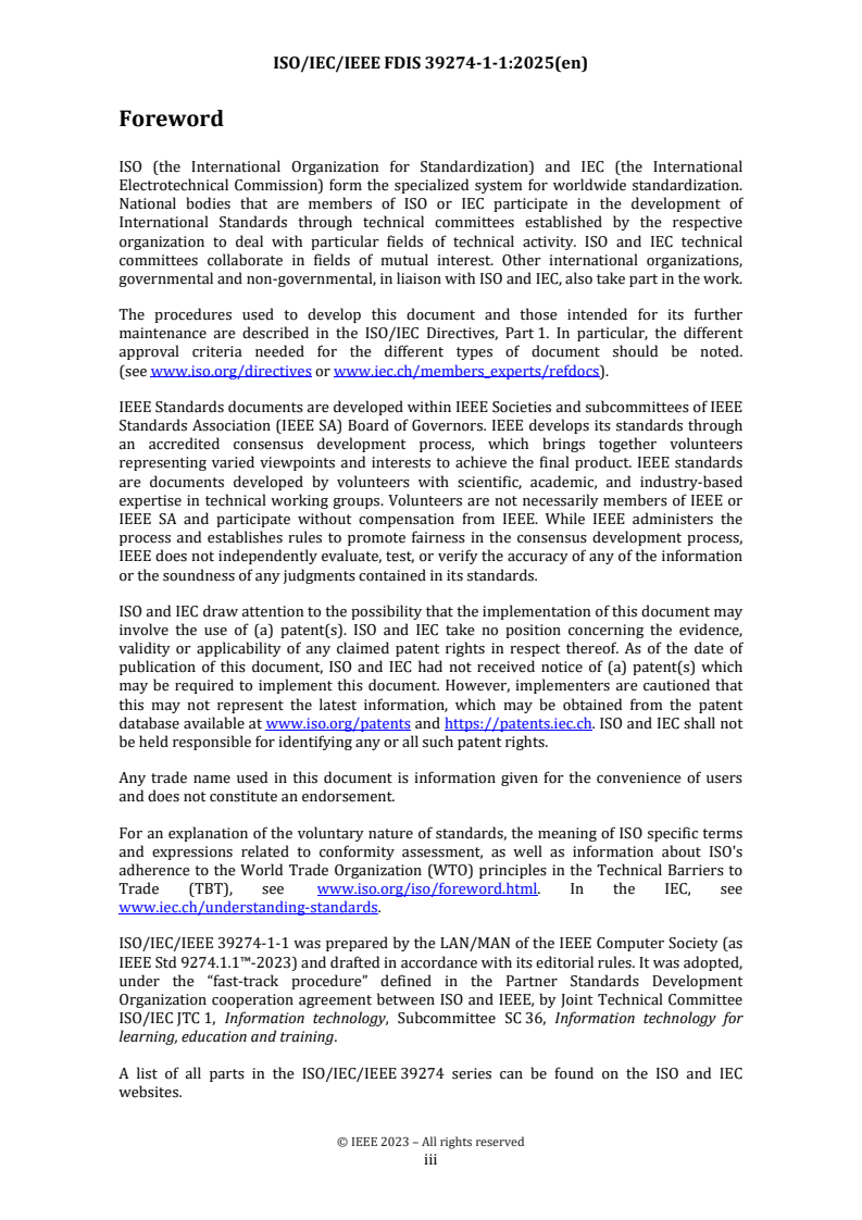 ISO/IEC/IEEE FDIS 39274-1-1 - Learning technology — JavaScript Object Notation (JSON) data model