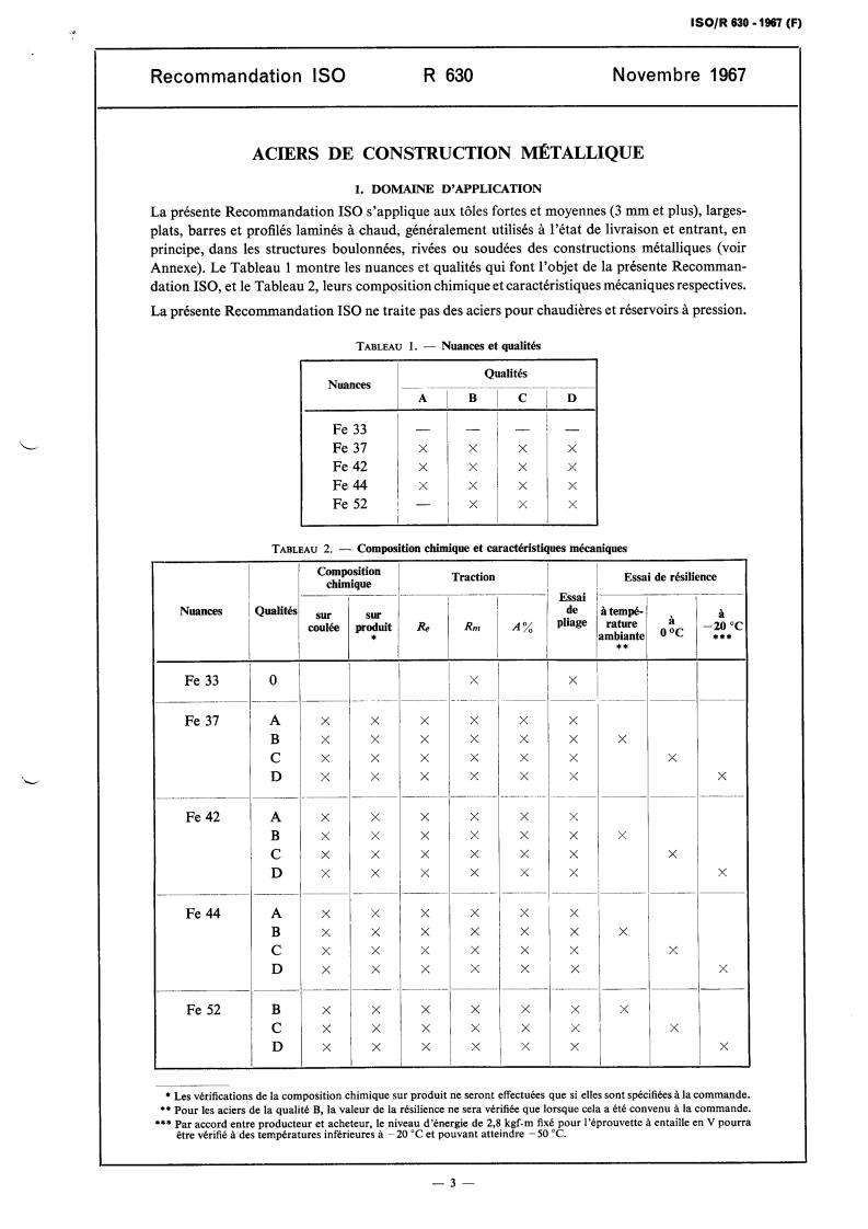 ISO/R 630:1967 - Title missing - Legacy paper document