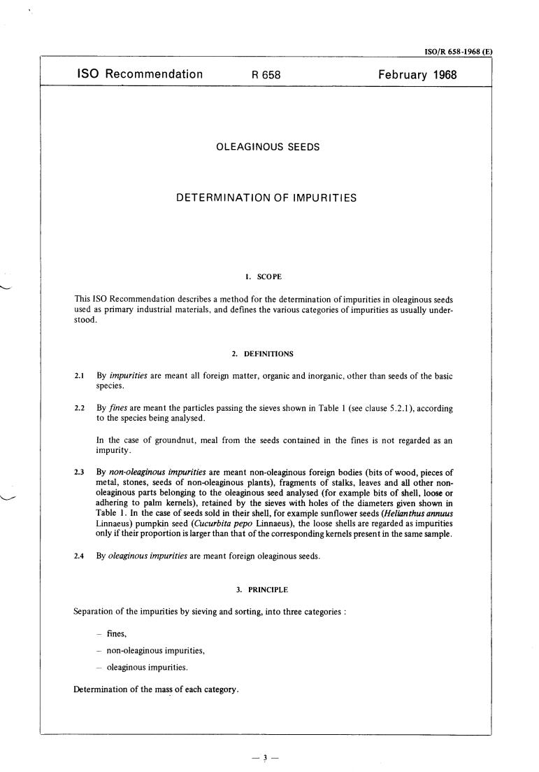 ISO/R 658:1968 - Title missing - Legacy paper document