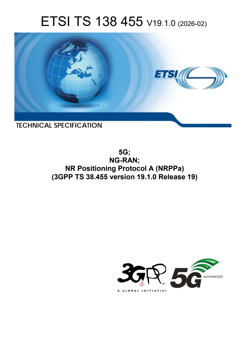 ETSI TS 138 455 V19.1.0 (2026-02) - 5G; NG-RAN; NR Positioning