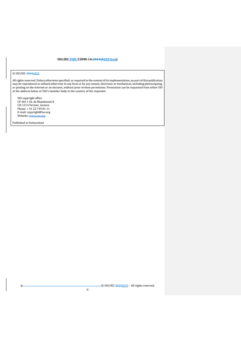 ISO/IEC FDIS 23090-14 - Information technology — Coded representation of immersive media — Part 14: